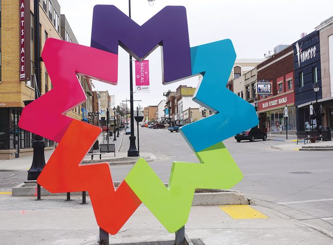 One Brand logo monument installed in downtown Minot | News, Sports ...